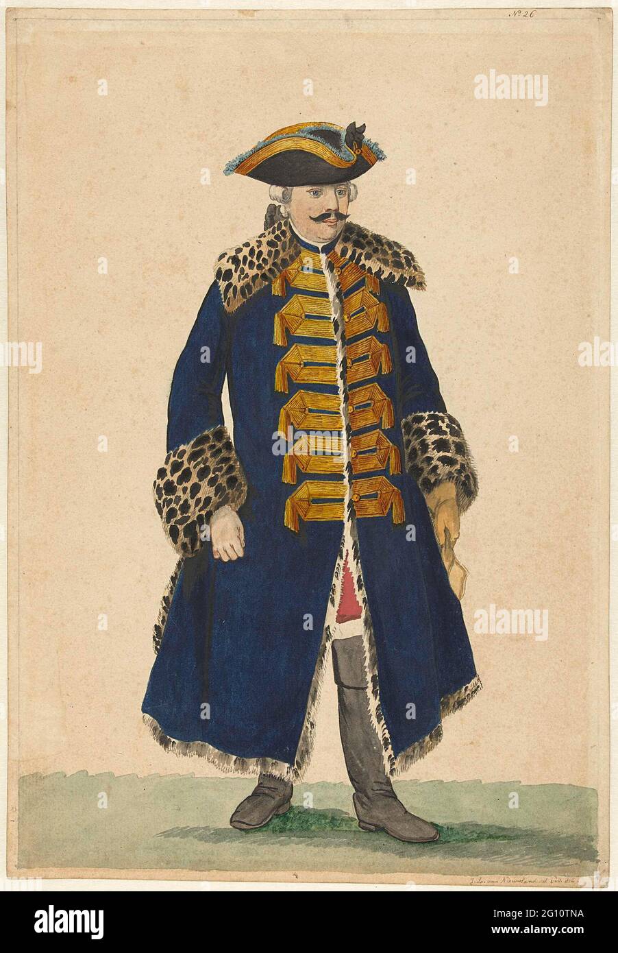 A page; Costumes of the court of Willem V. Costume study of a page ...