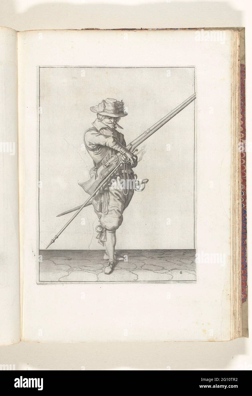 Soldier with a musket that his wick (No. 6), ca. 1600. A soldier, full ...