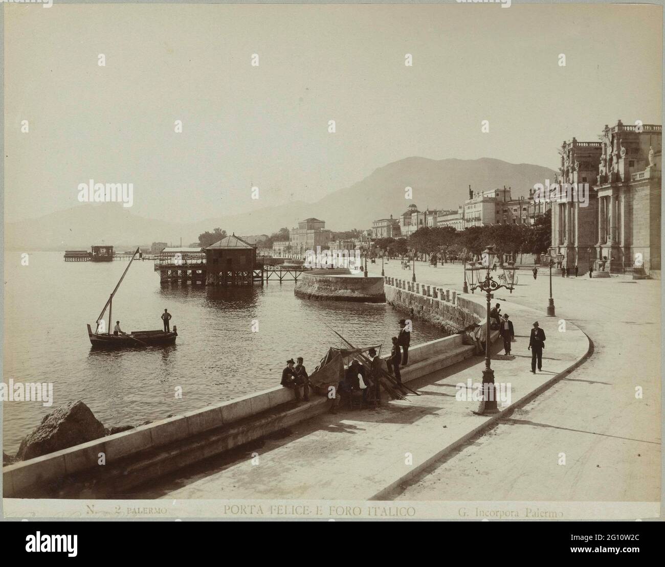 N. 2 Palermo, Porte Felice E Foro Italico; Palermo harbor. A port face ...