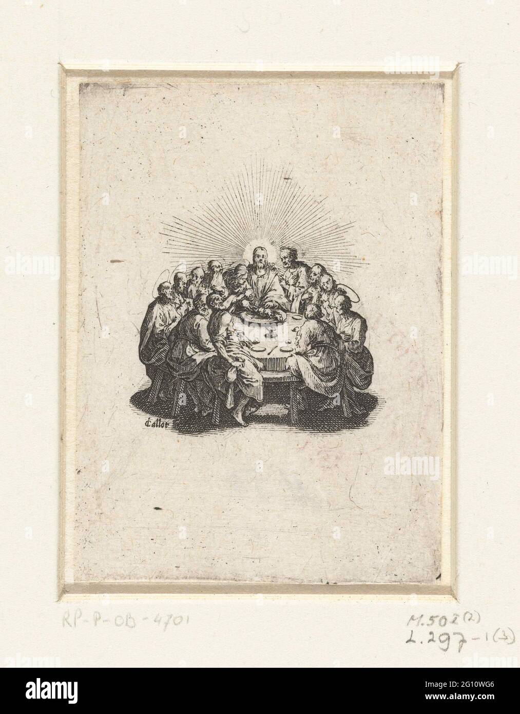 Last Supper; The four meals. Christ is in a round table with his twelve ...