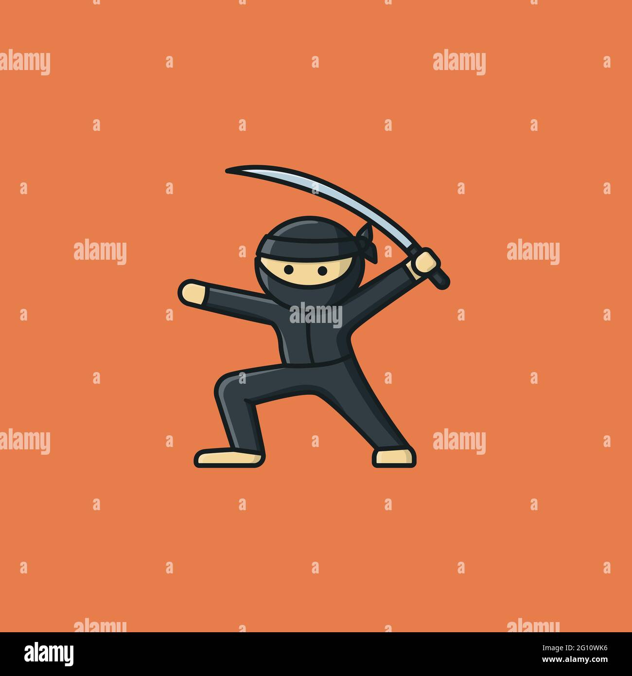 Cartoon Ninja character vector illustration for Ninja Day on December 5 ...