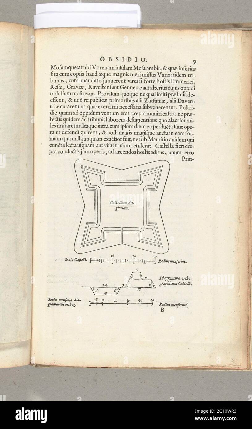 Floor plan and cross section of an English fort during the siege of ...