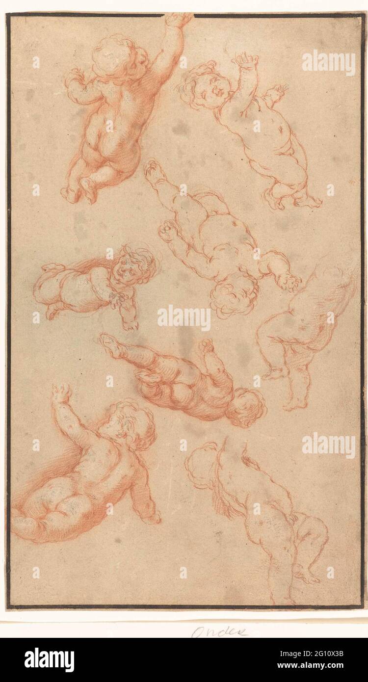 Study sheet with eight floating putti Stock Photo - Alamy