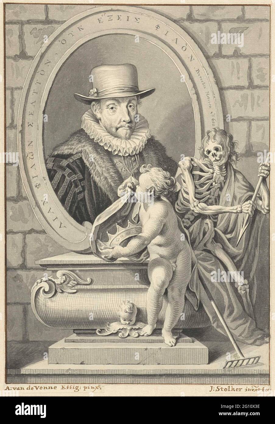 Portrait of Willem I, Prince of Orange-Nassau, in an oval frame ...