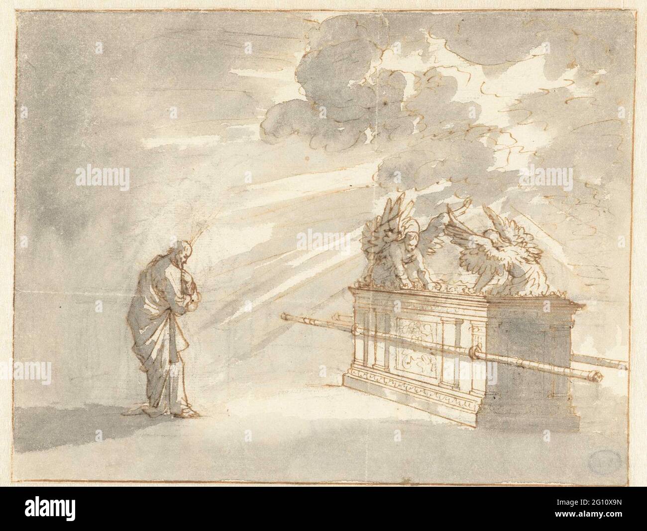 Moses standing at the ark of the covenant. Possible design for a print ...
