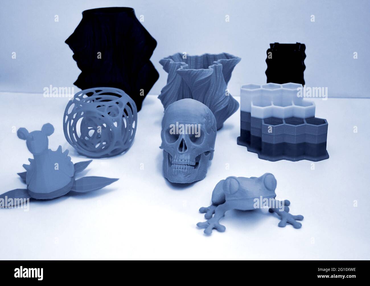 Objects printed by 3d printer Isolated on white background Stock Photo ...