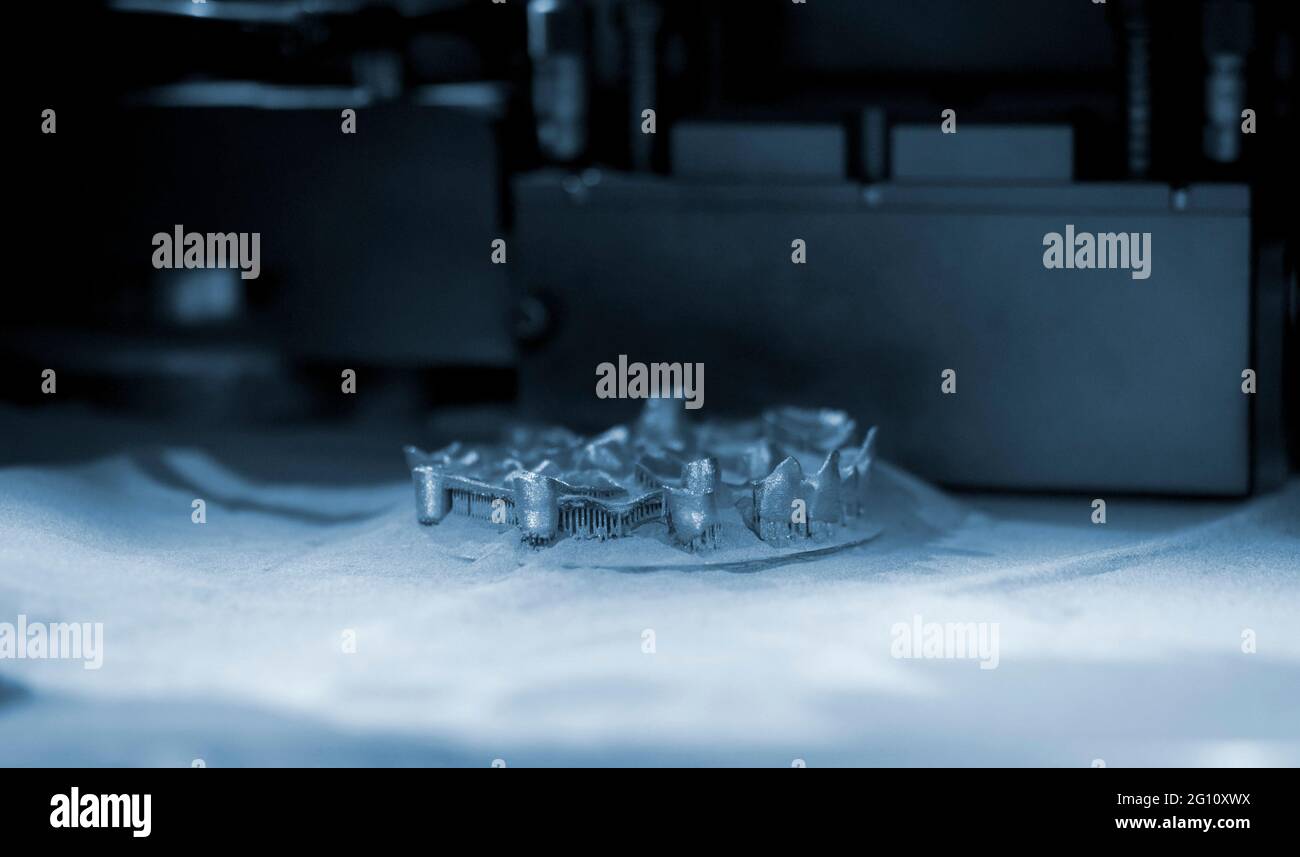 Printing platform with object printed on 3d printer for metal Stock ...