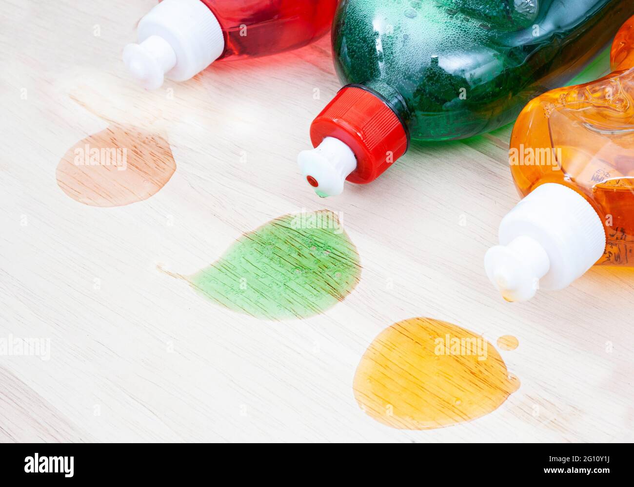 trio of brightly colored dishwashing liquid selection Stock Photo - Alamy