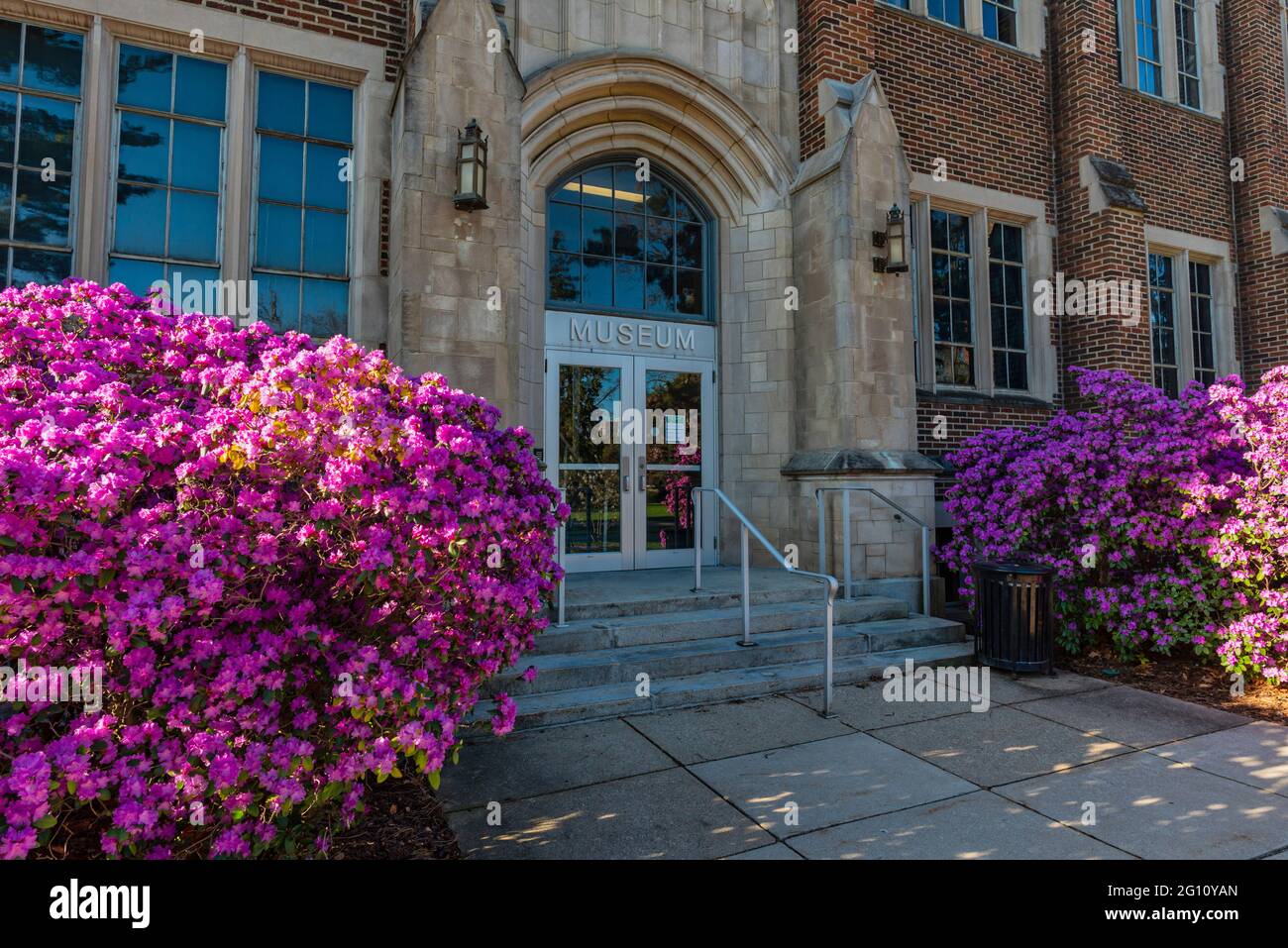 View of the Museum building entrance on the campus of Michigan State ...