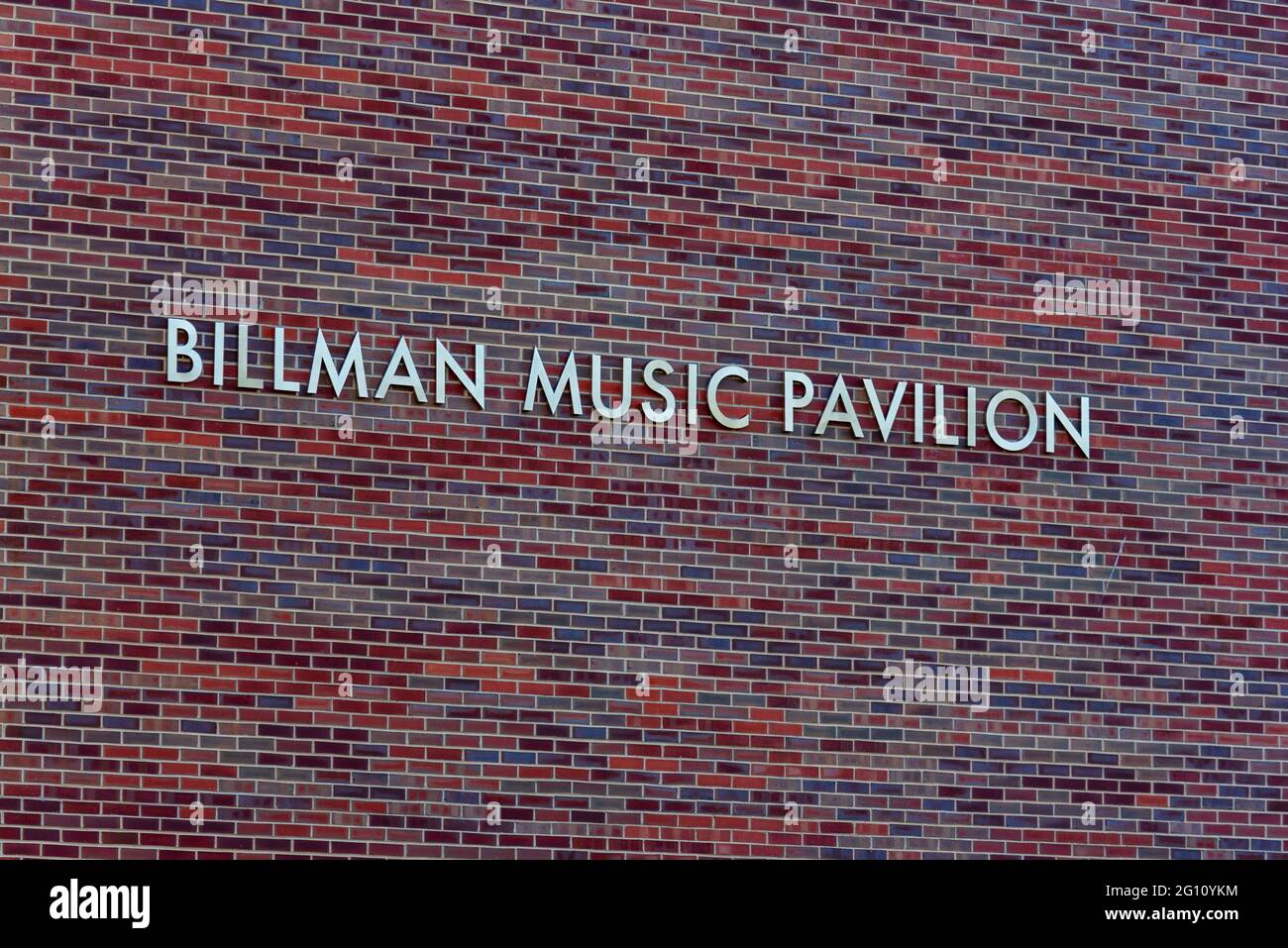 Billman Music Pavilion sign on the Music Building on the campus of MSU ...