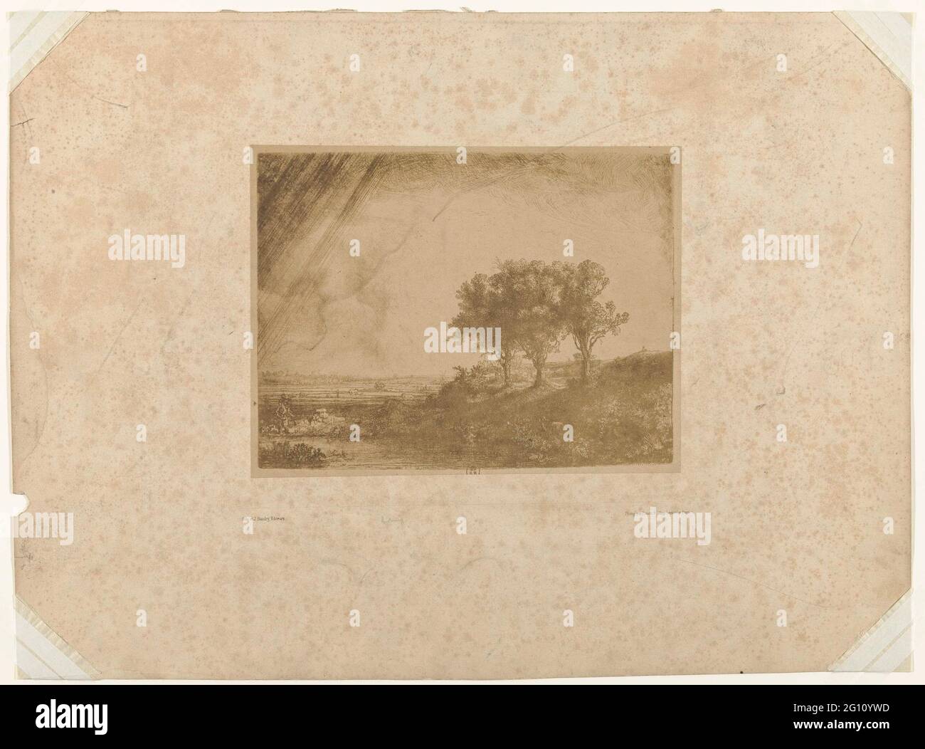 The three trees. Photo reproduction of an ETS from Rembrandt, 'De Three ...