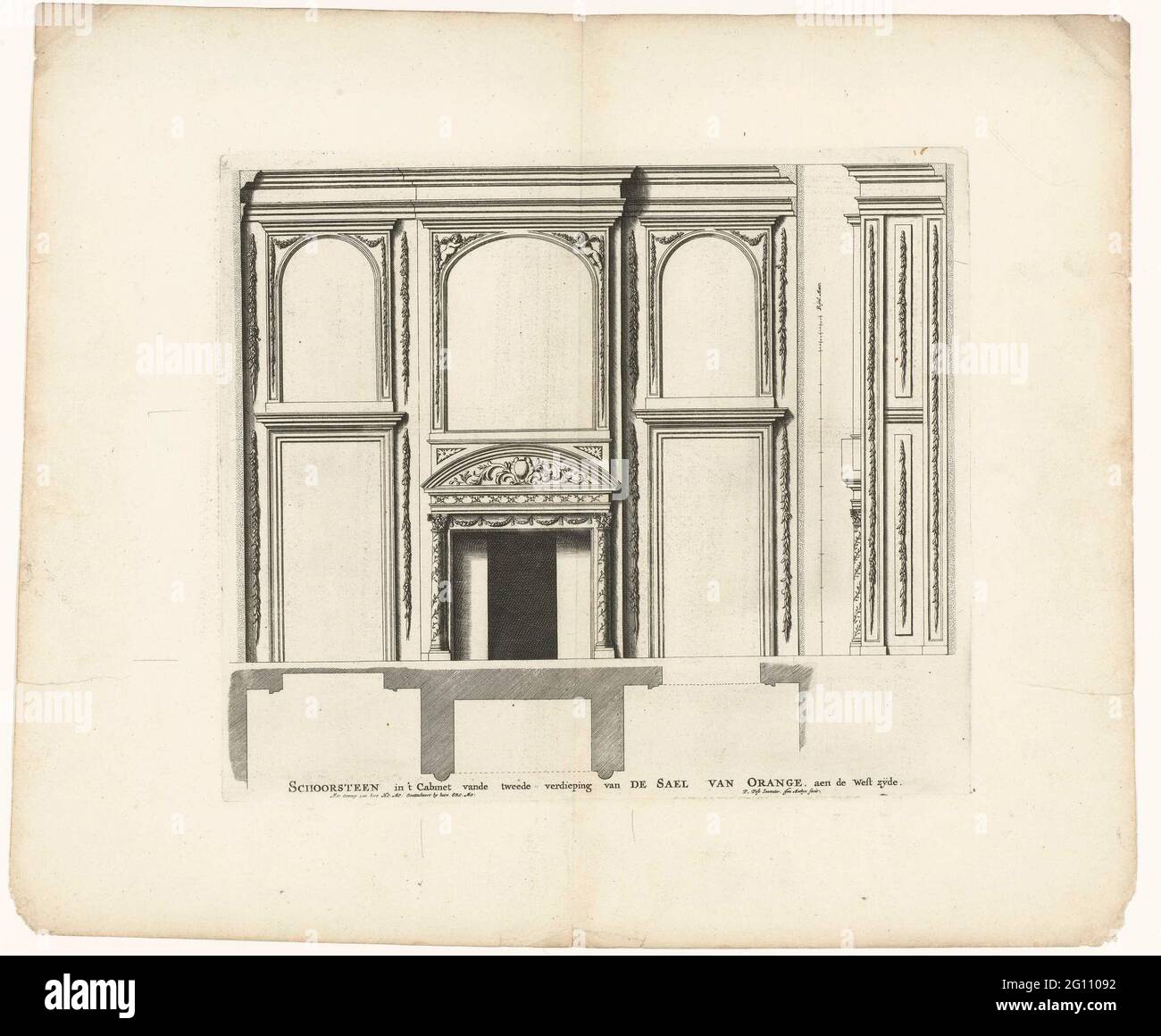 Underbias in Huis ten Bosch palace; Chimney in the cabinet, from the ...