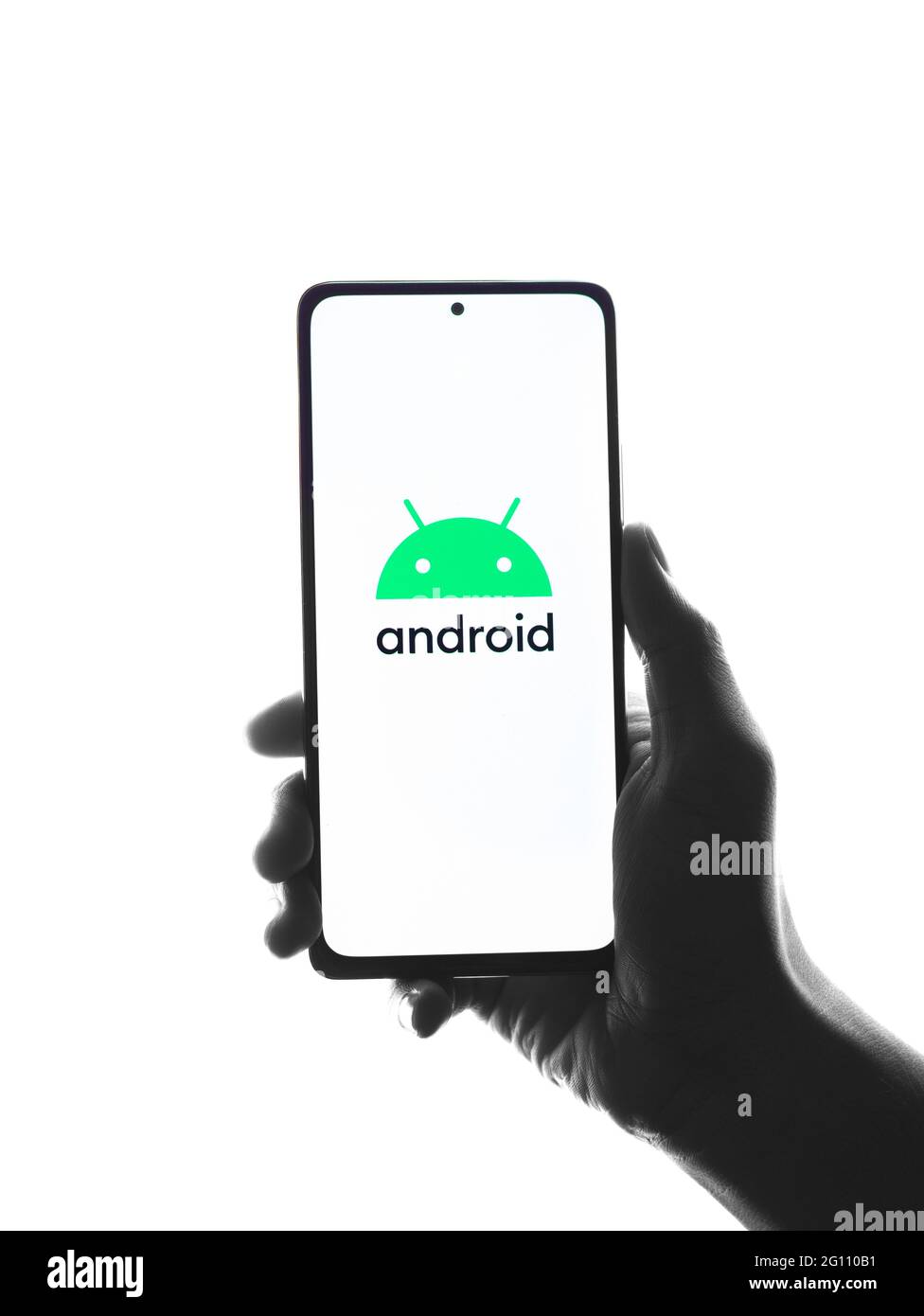 Assam, india - May 29, 2021 : Android logo on phone screen stock image ...