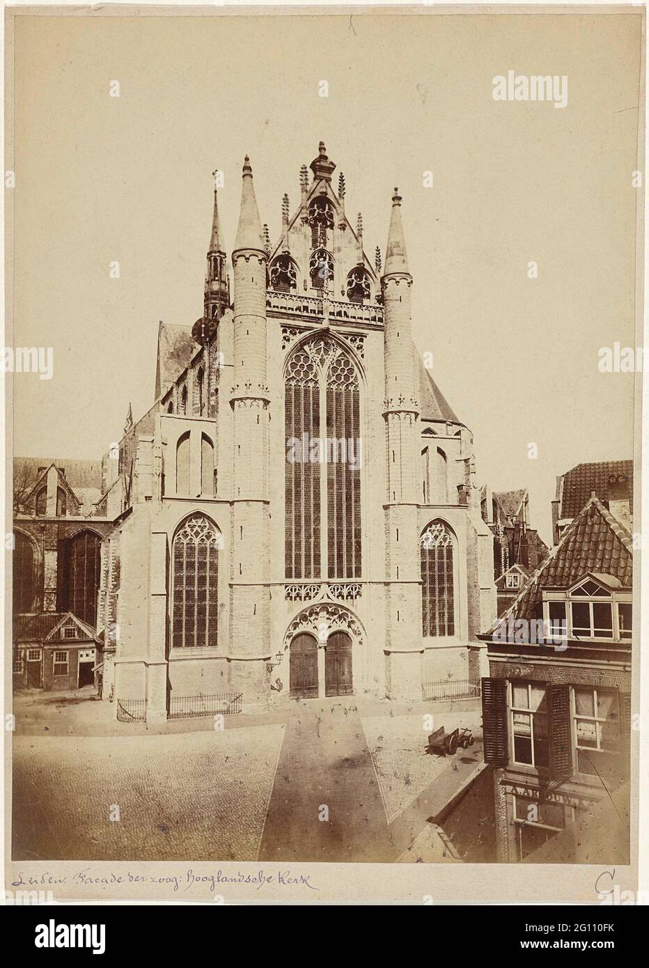 Hooglandse church in Leiden; Leiden, facade der zog: Hooglandsche ...