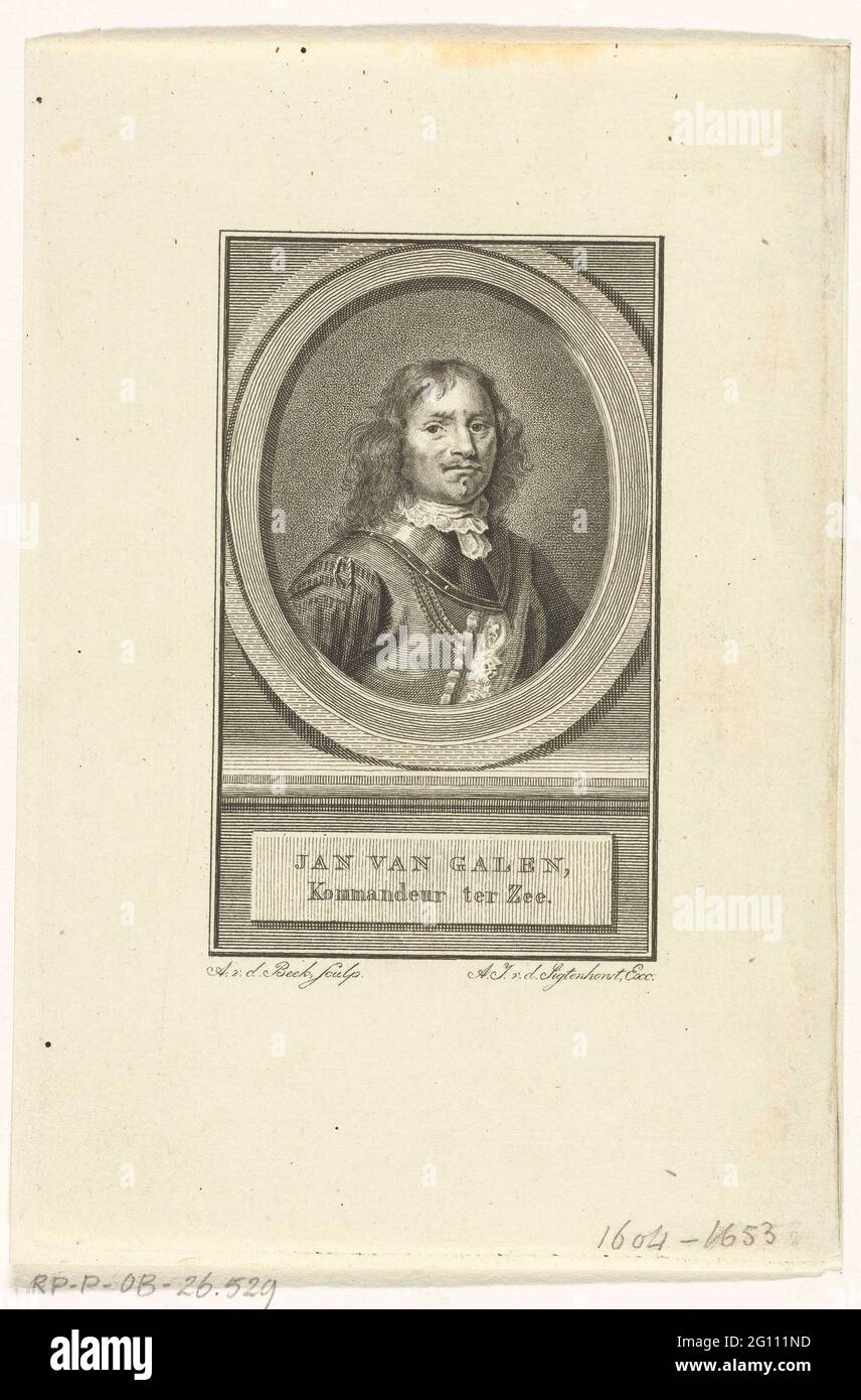Portrait of Admiral Jan van Galen; Jan van Galen Commander at sea; Book ...