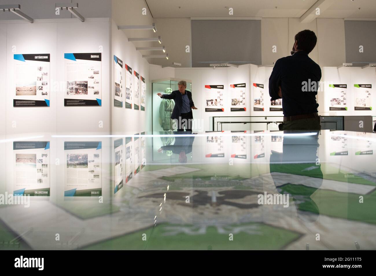 Dresden, Germany. 04th June, 2021. Magnus Pahl (l), curator, stands in ...