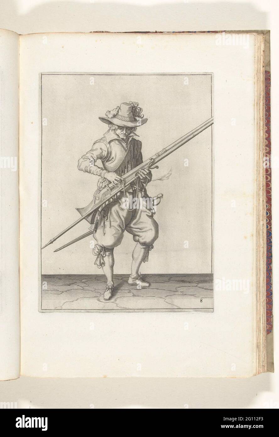 Soldier expressing his wick on the rooster of his musket (no. 8), ca ...
