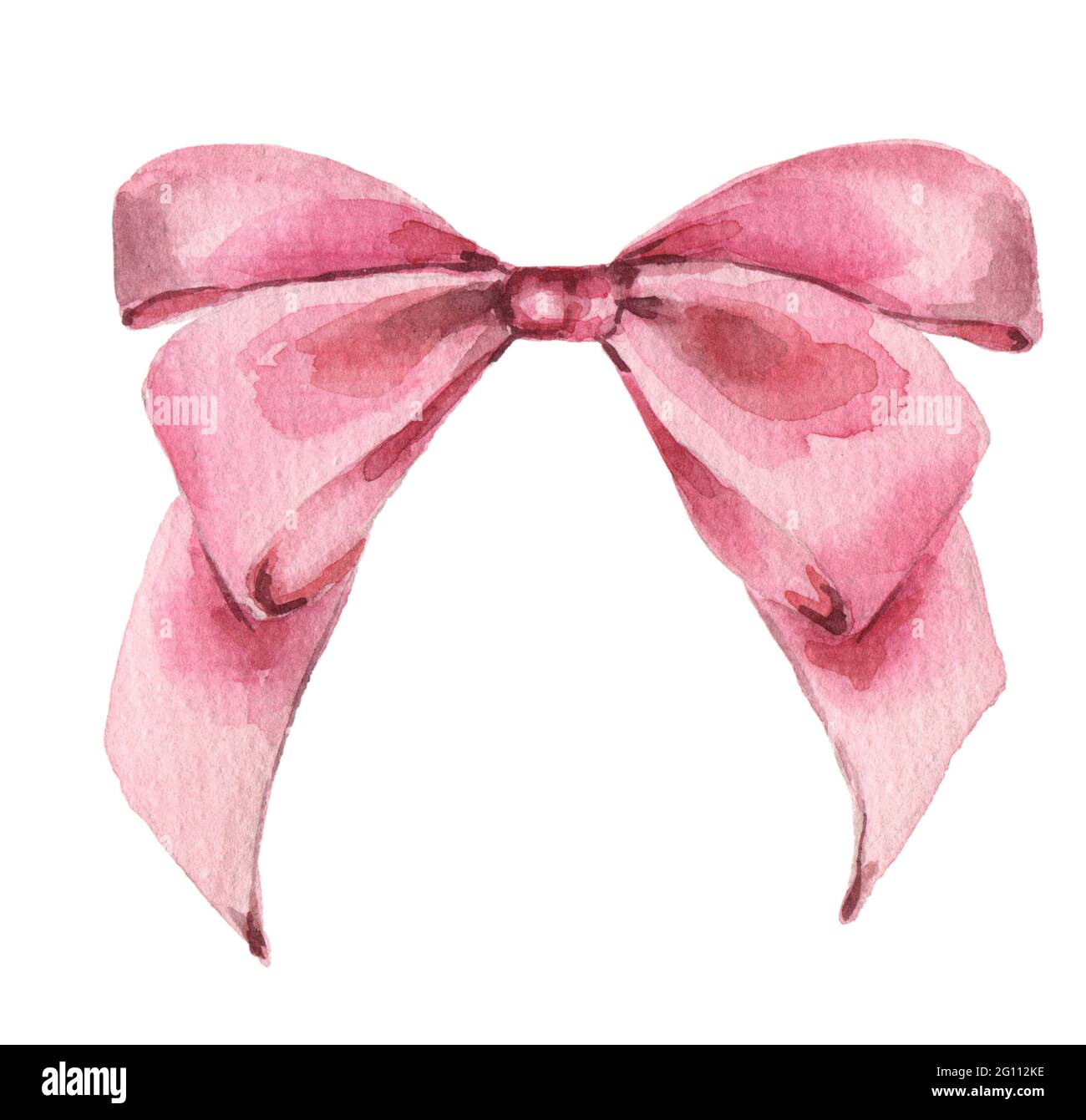 Watercolor pink bow Stock Photo - Alamy