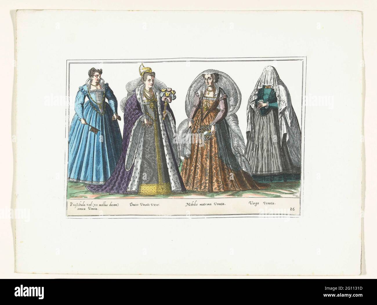 Four women dressed according to Venetian fashion, approx. 1580 ...