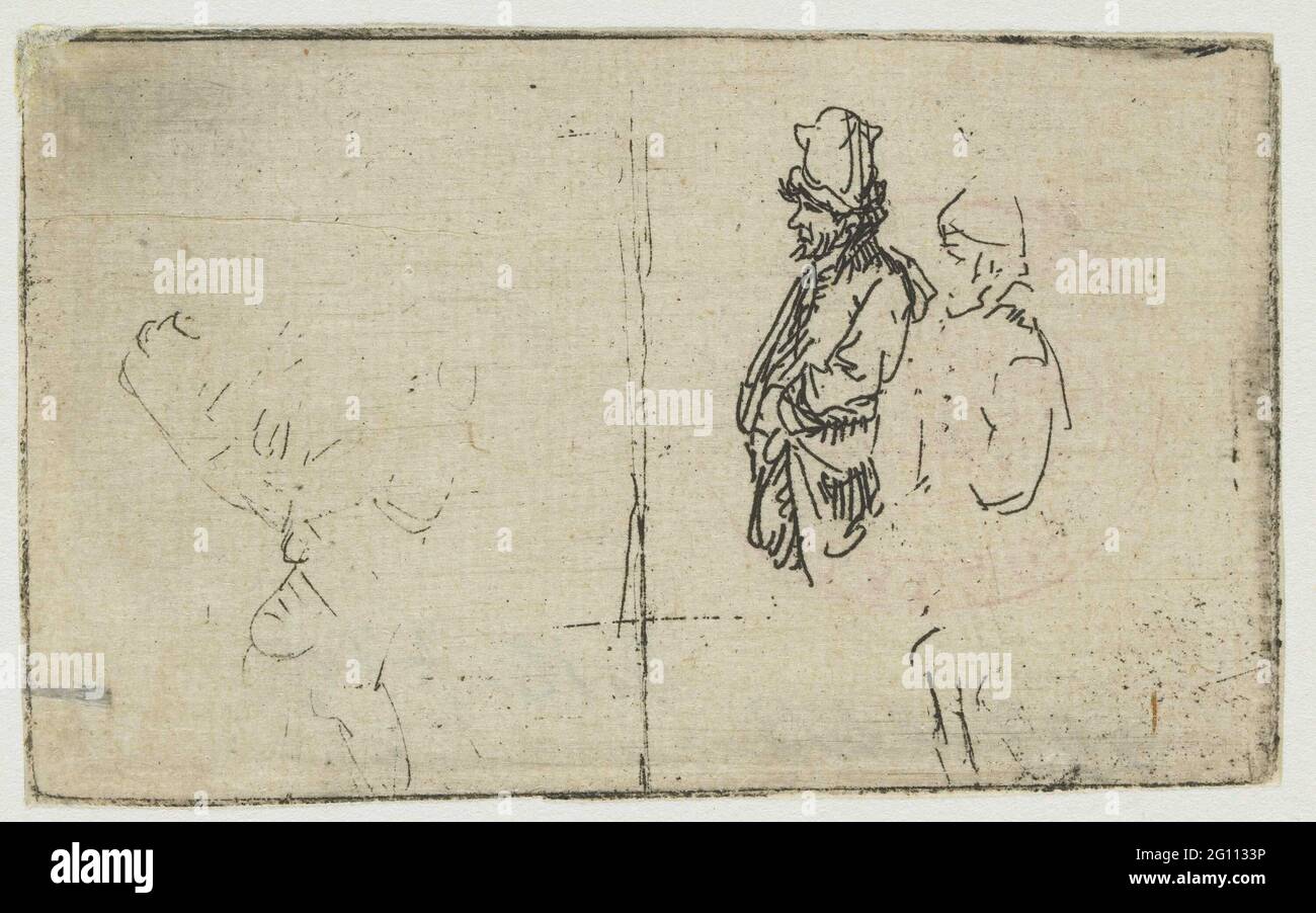 Study sheet with two sketches: one of two farmers Stock Photo - Alamy
