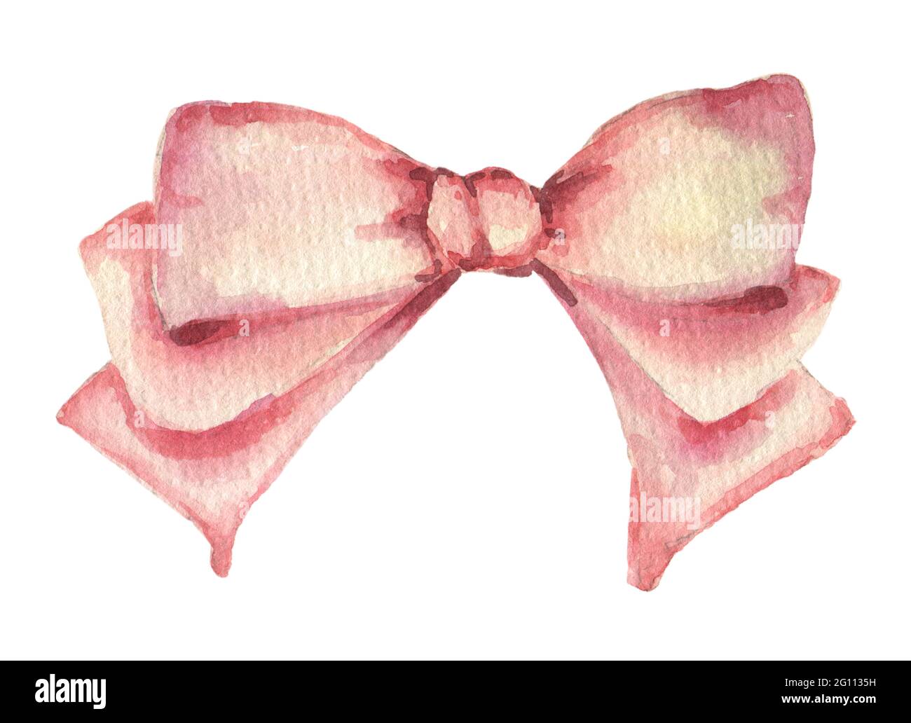 Watercolor pink bow Stock Photo - Alamy