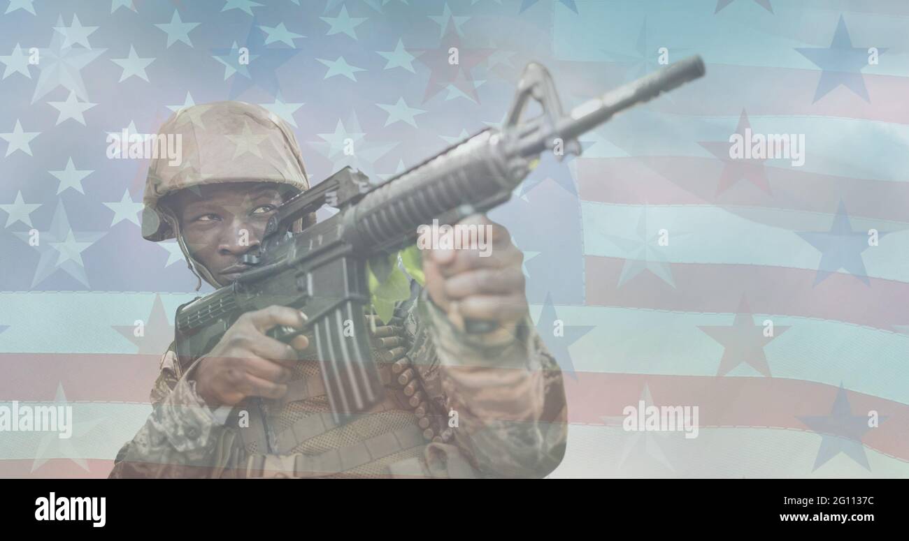 American flag machine gun hi-res stock photography and images - Alamy