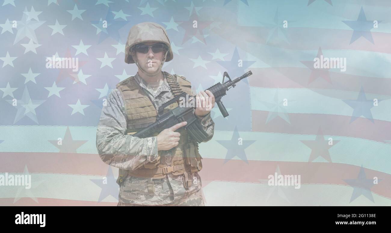 American flag machine gun hi-res stock photography and images - Alamy