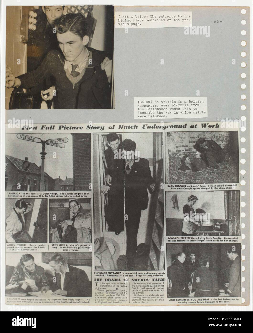 Hiding American pilots; Photo and collage book 'The Hidden Camera'. A ...