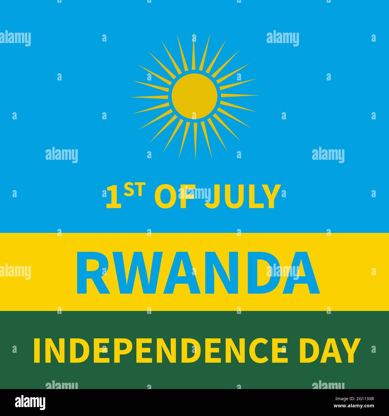 Rwanda Independence Day typography poster. National holiday celebrated ...