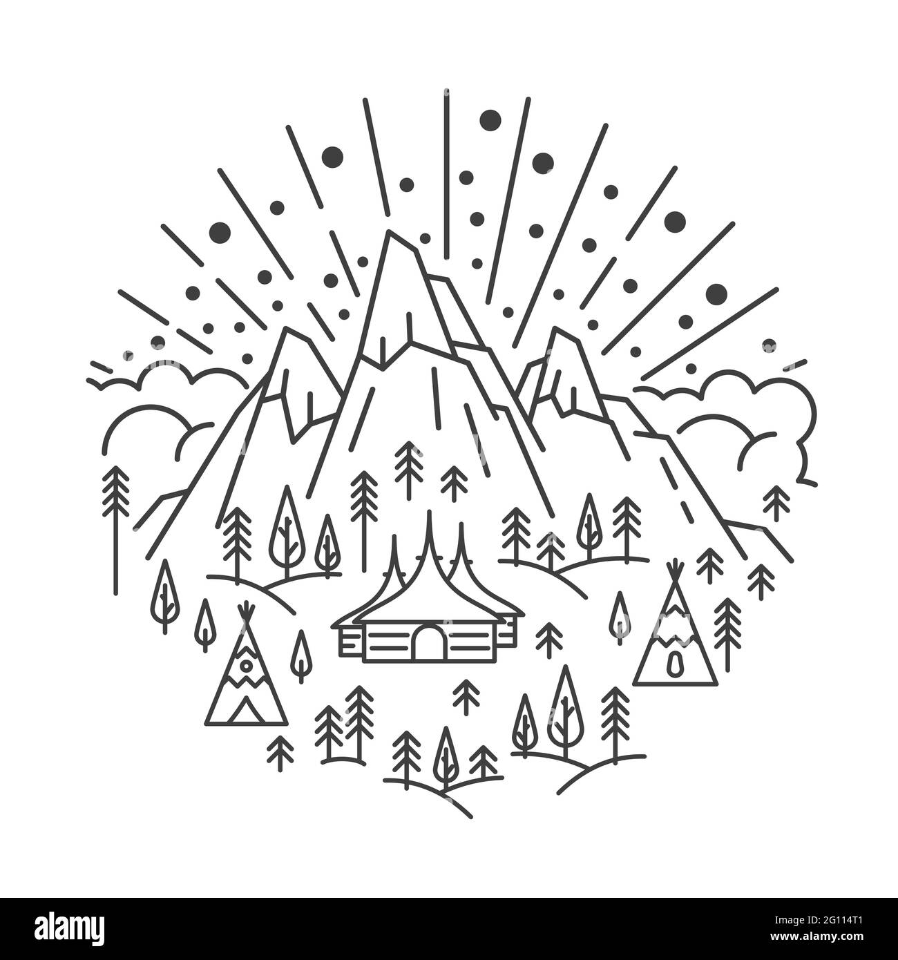 Fir tree background banner Black and White Stock Photos & Images - Alamy