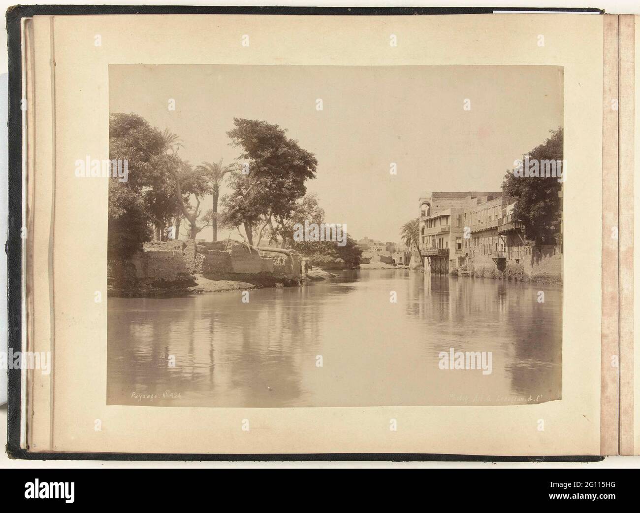 River face in North Africa; PaySage No 426. The right side of the river ...