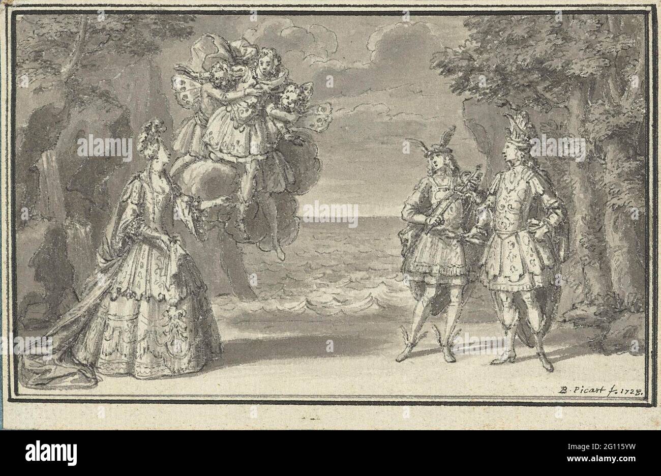 Scene from the tragedy of Thetis and Peleus. Design for a print Stock ...