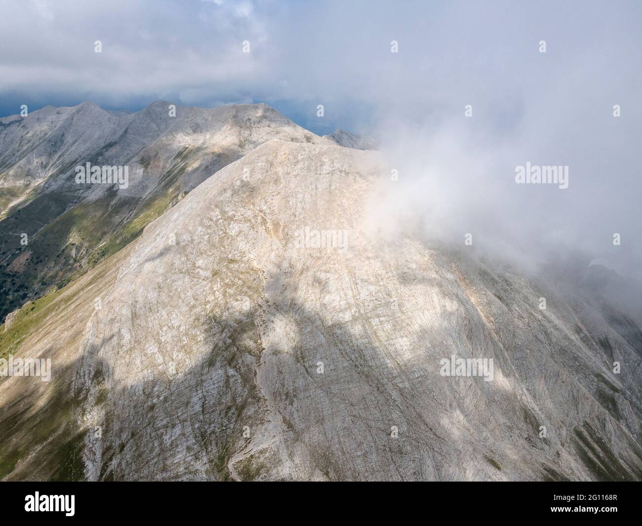 Aerial summer view of Vihren Peak, Pirin Mountain, Bulgaria Stock Photo ...
