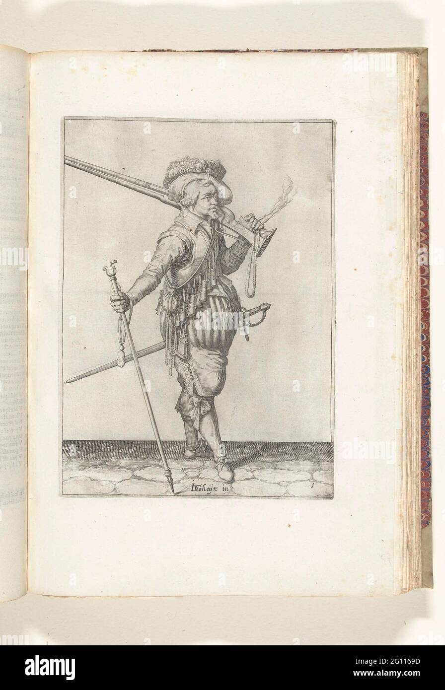 Soldier carrying his musket on his left shoulder and holds his firm ket ...
