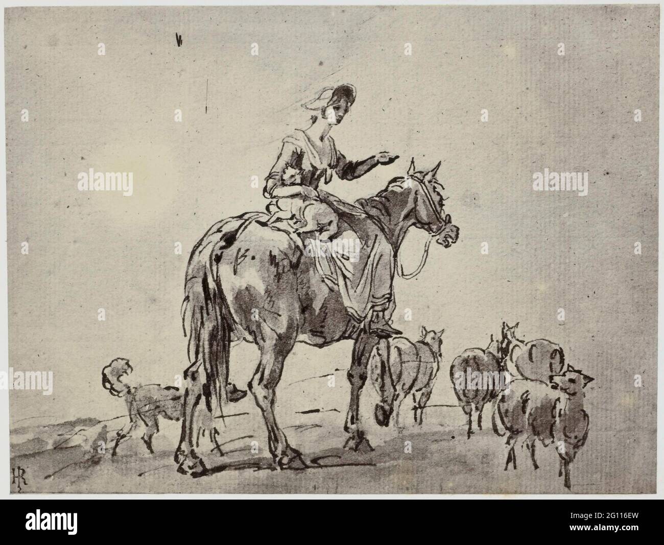 Gilpin, The Shepherdess. Photo production of drawing in 'The Reveley ...
