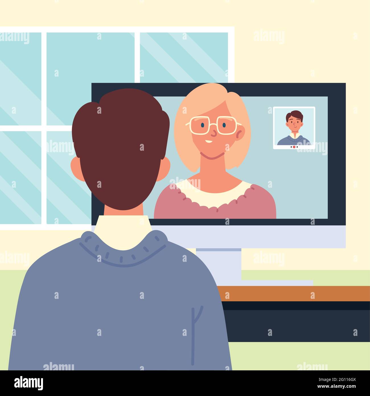 online job interview man Stock Vector Image & Art - Alamy
