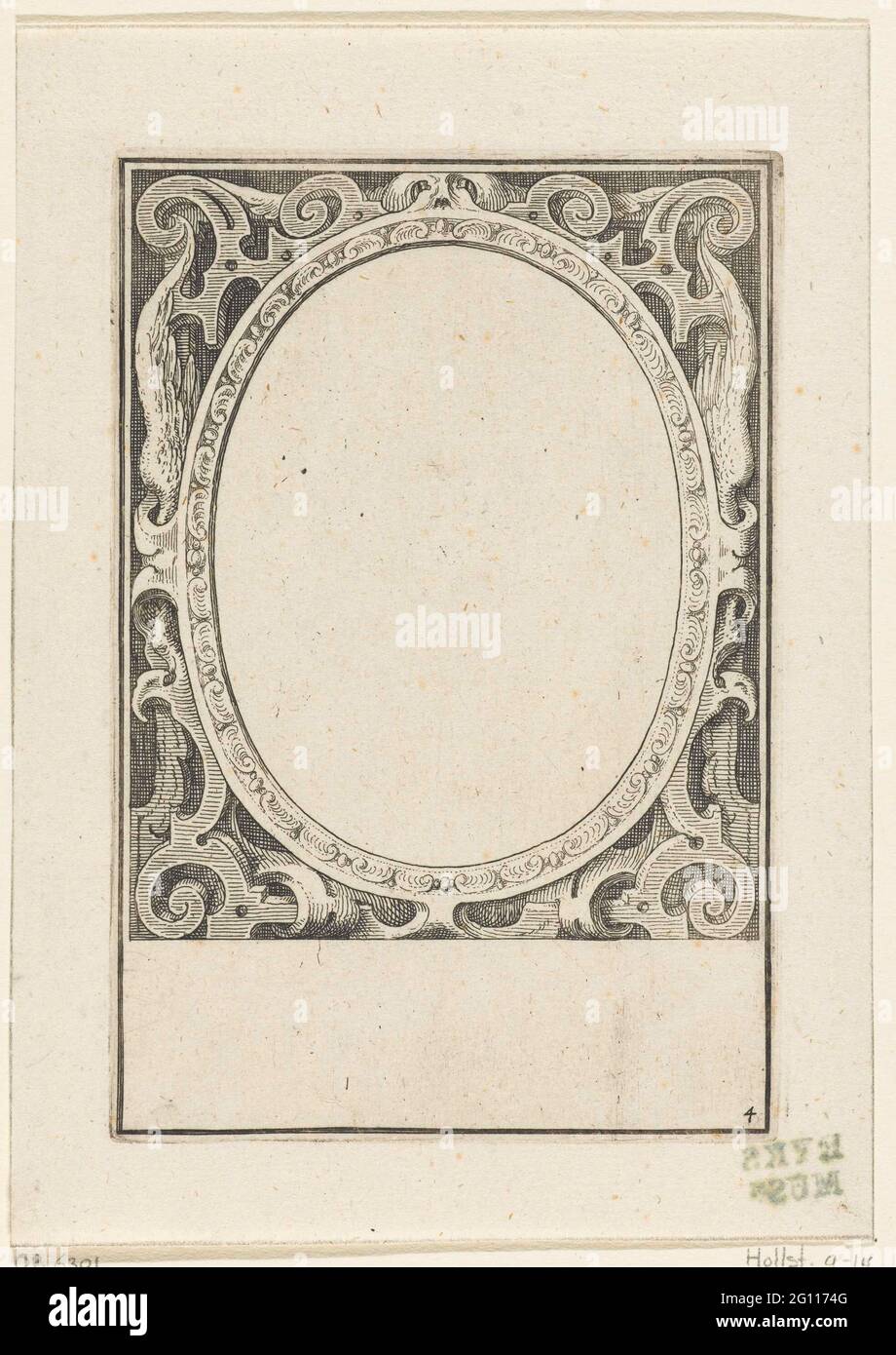 Oval cartouche with rollerwork; Oval cartouches for a black background ...