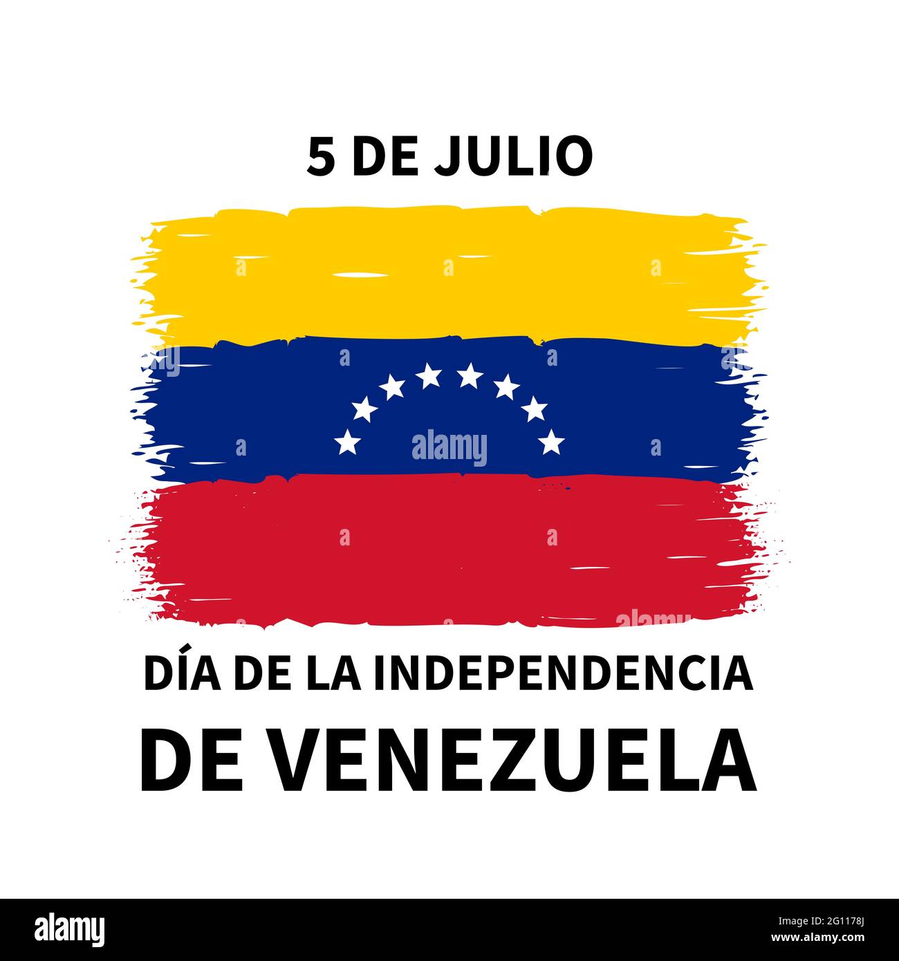 Venezuela Independence Day lettering in Spanish. National holiday ...