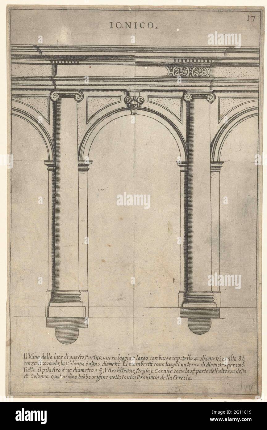 Ionische Portiek; Ionic; Architecture with different ornaments cared by ...