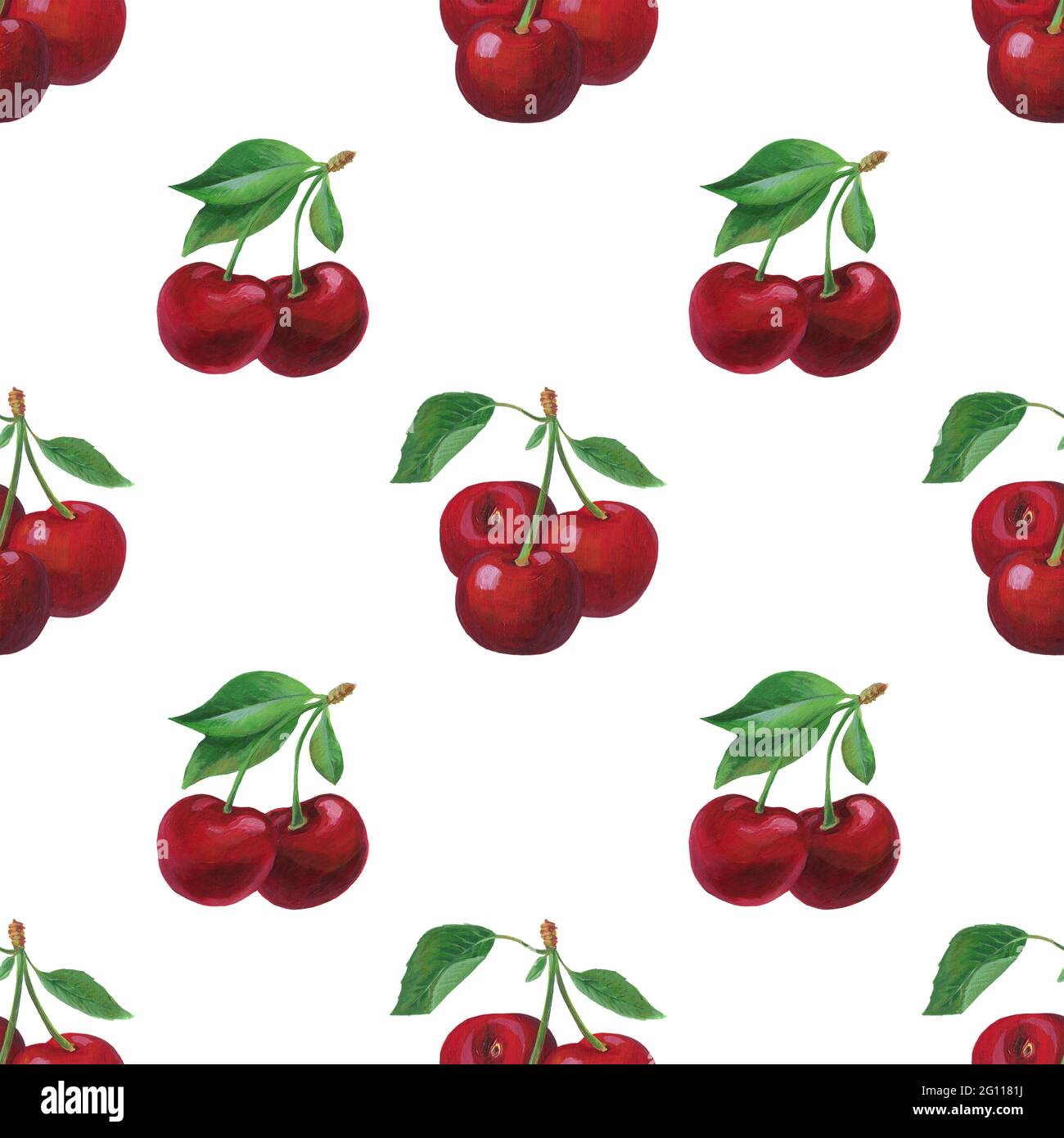 Seamless pattern white cherry hi-res stock photography and images - Alamy