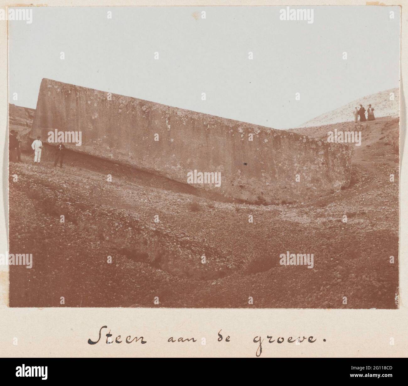 The travel company at an unfinished stone at the quarry at Baalbek ...
