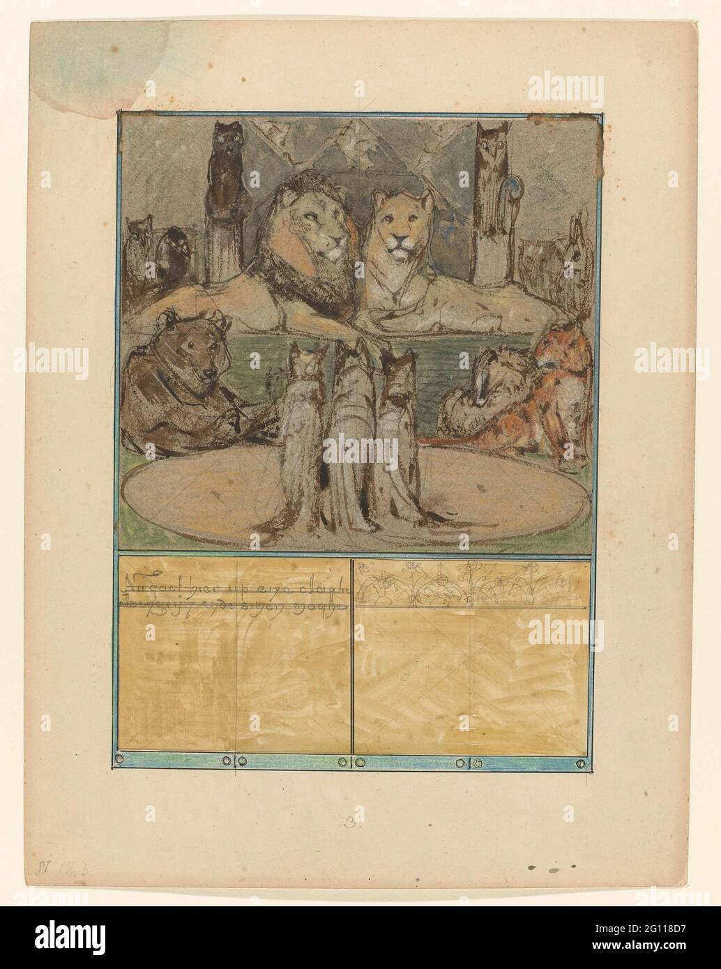 Isegrim for King Nobel. Design for illustration (fool. 4, second design ...