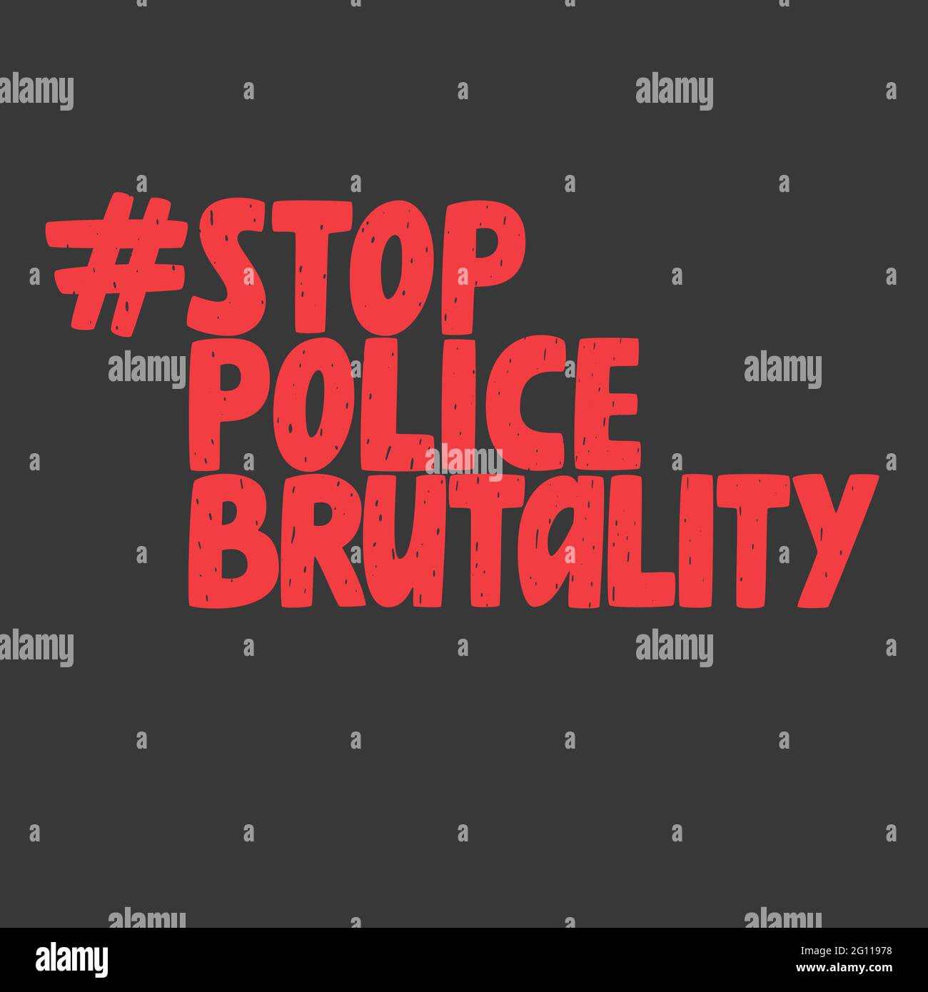 Stop police brutality hashtag, anti-violence movement, vector sign ...