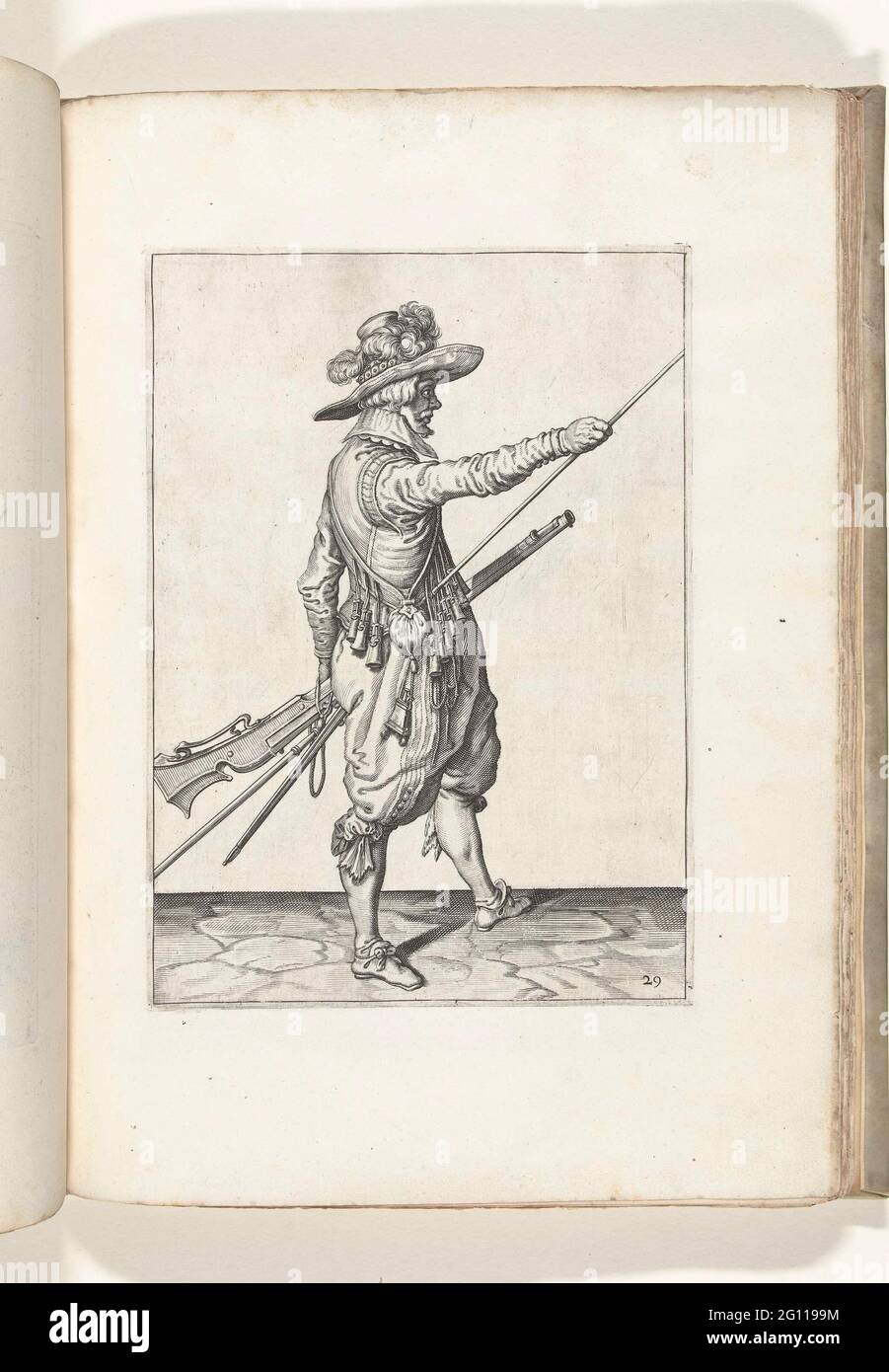 Soldier with a musket that his right hand moves to the end of his ...