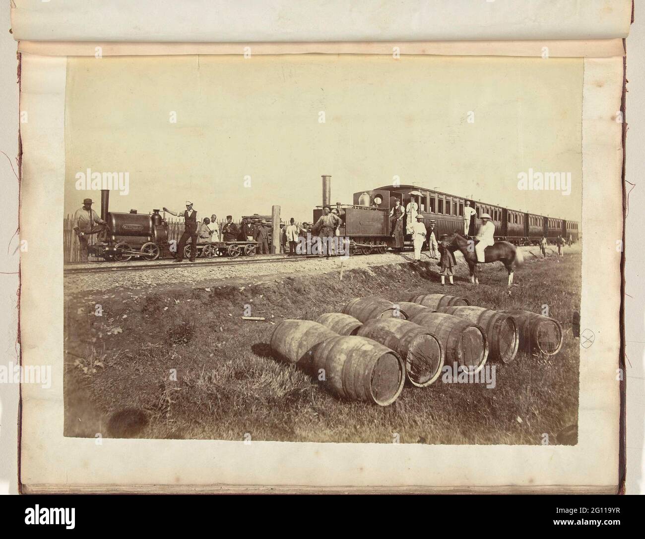Group portrait of a still steam train on the Chinese track Stock Photo ...