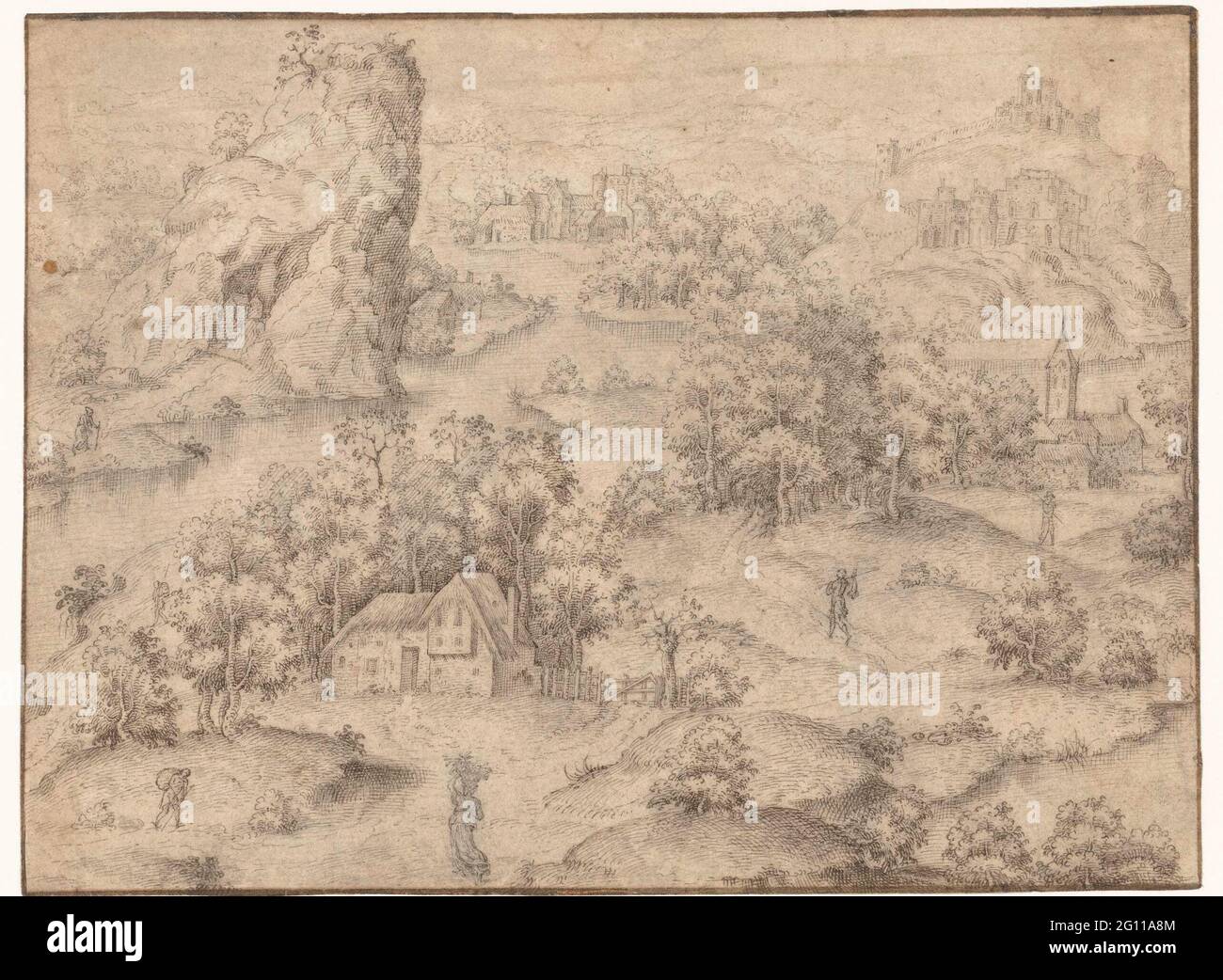 Fantasy landscape with a steep rock Stock Photo - Alamy