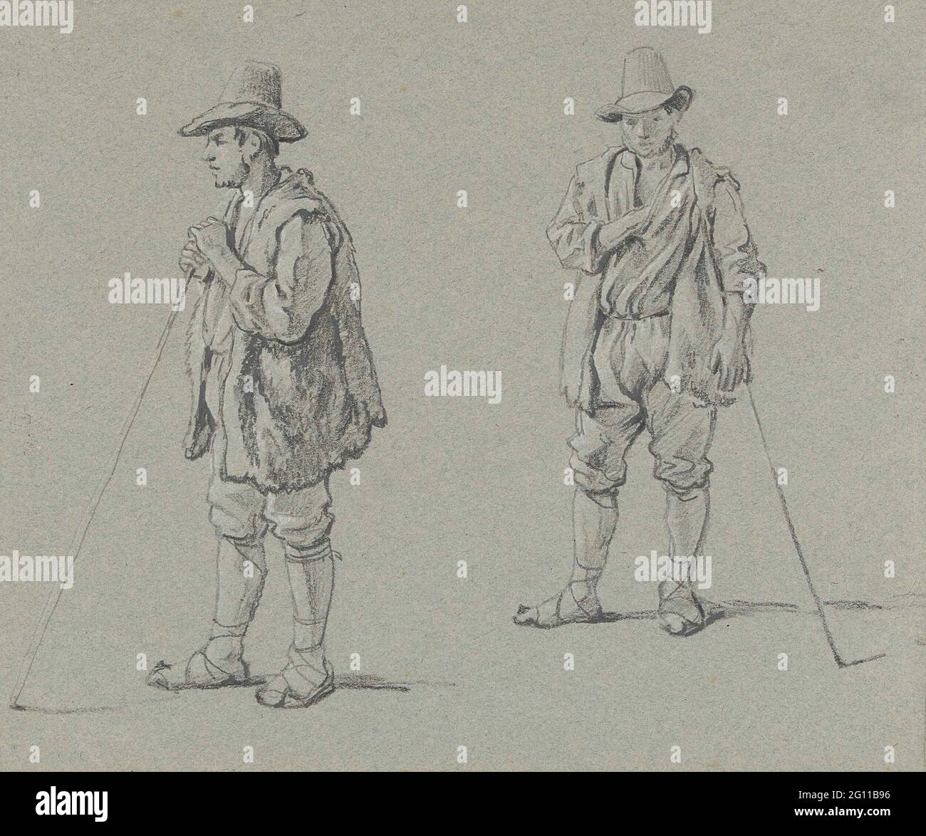 Two studies of a standing shepherd Stock Photo - Alamy