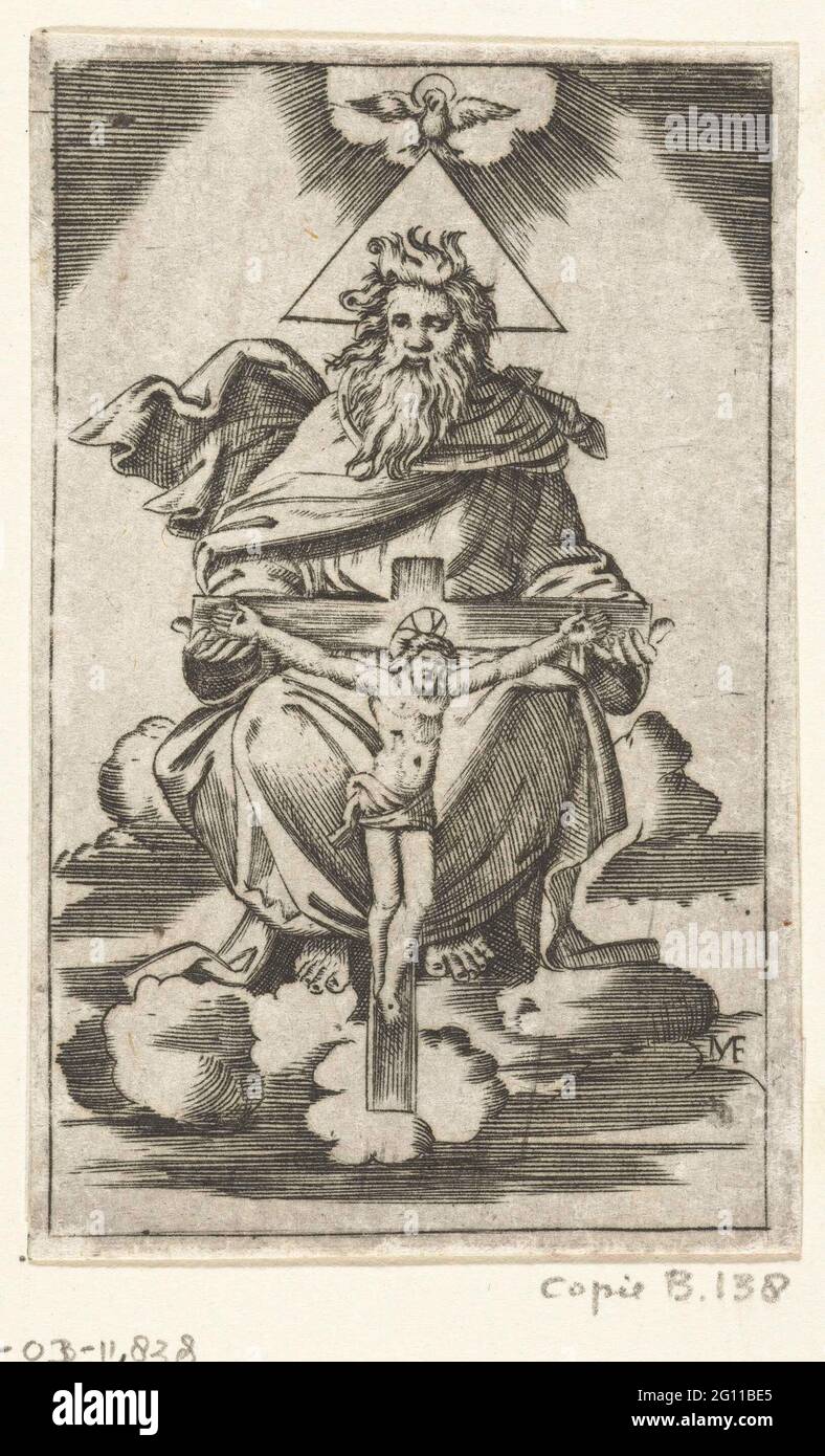 Holy Trinity; Massestial with God the father holding Crucifix and Holy ...