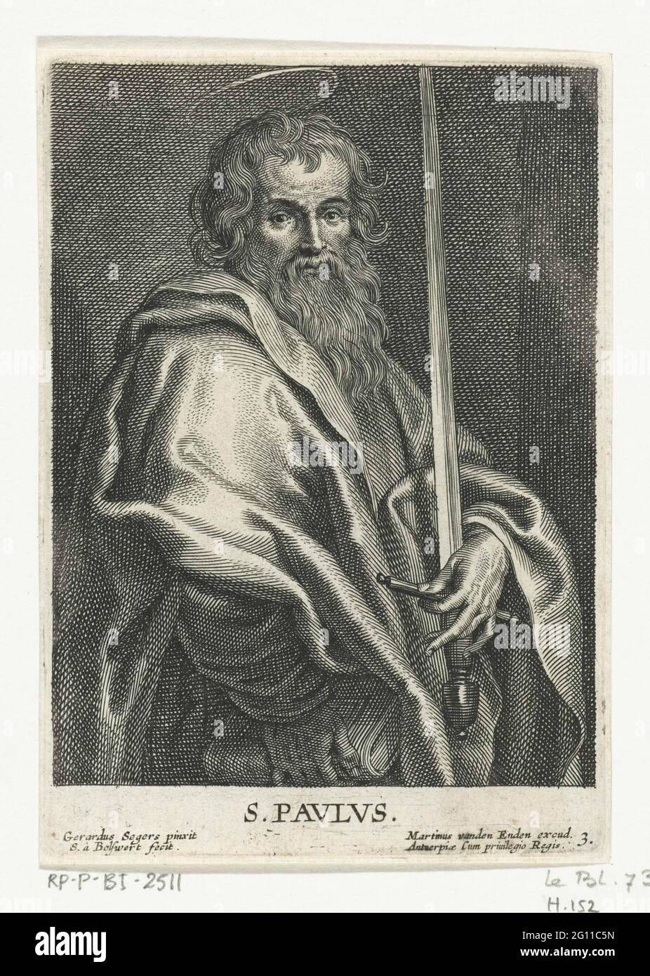 Holy Paul with sword; H. PAVLVS; Christ, Paul and twelve apostles Stock ...