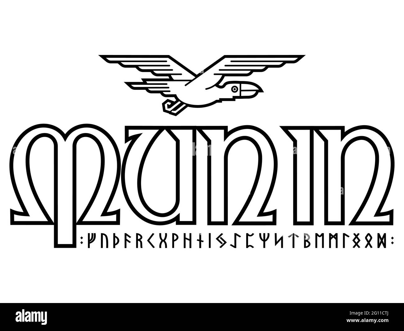 Viking, Scandinavian design. Munin is one of the ravens of the old ...